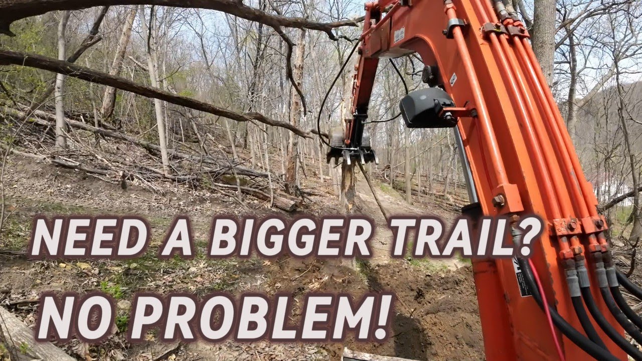 Widening A UTV Trail With A Mini Excavator - YouTube