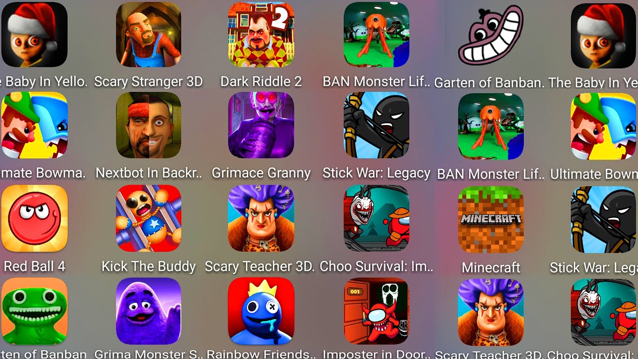 BAN Monster Life Challenge 3,Grimace Monster,Garten Of Banban 1 ,Garten ...