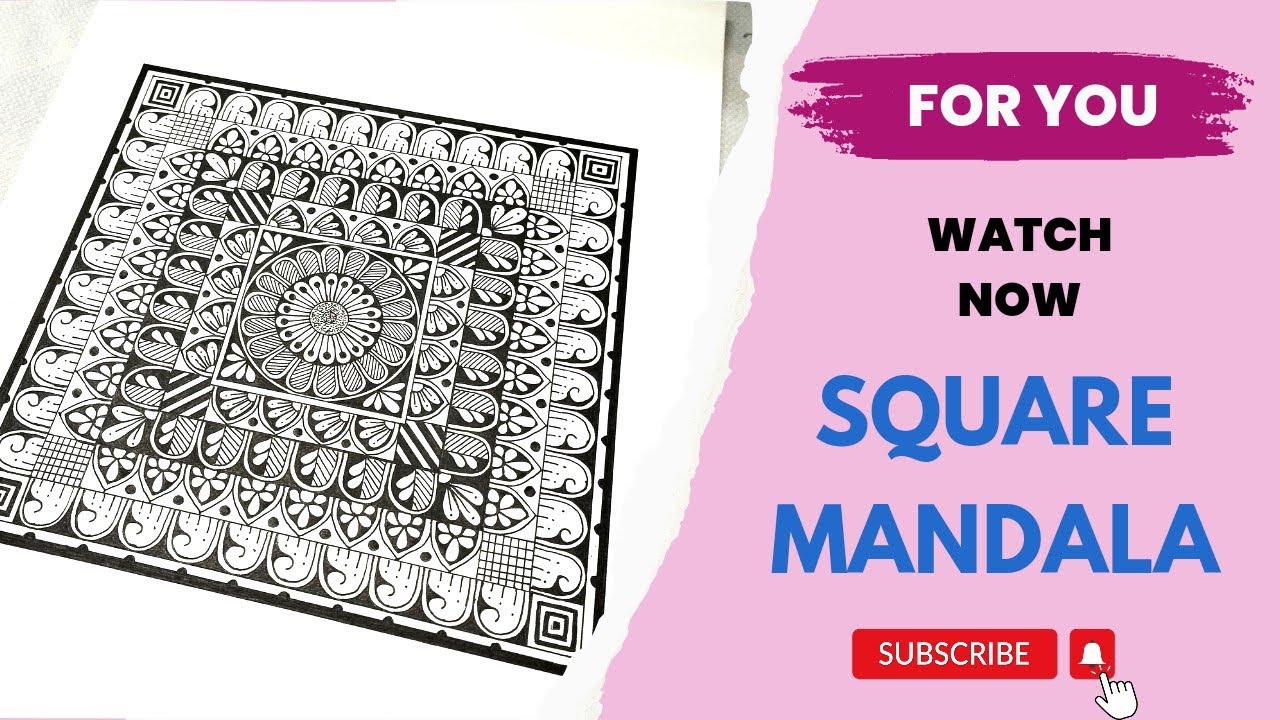 How to draw Square Mandala. Easy design for Beginners. @RahulGuha26 ...