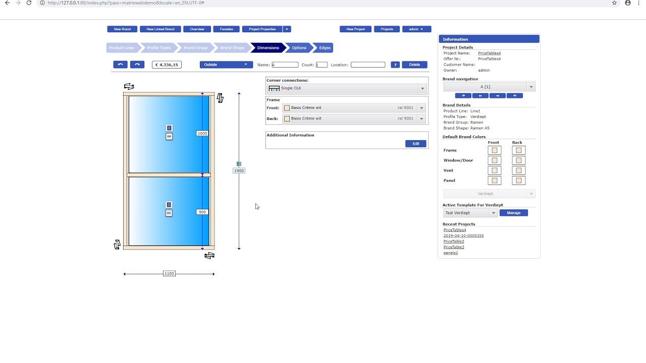 Window & Door Design Tool - Price Table Limits - YouTube