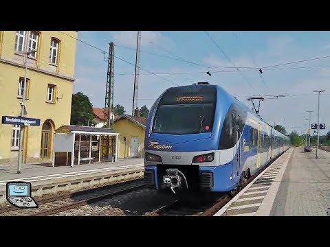 Neufahrn (Ndb.) mit Meridian-Zug, alex +Mitfahrt (Fenster auf), agilis ...