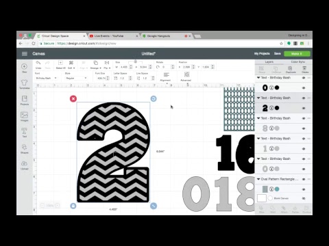 Cricut Design Space - Creating a patterned number - YouTube