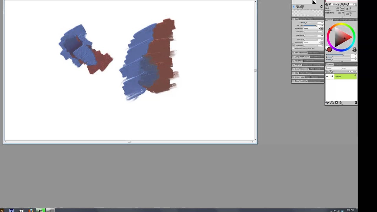 Blending in Corel Painter 12 using the Water Rake - YouTube
