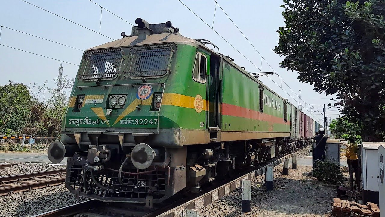 Blc weagon Container loaded Fright train Hauling LDH Wag-9 || Indian ...