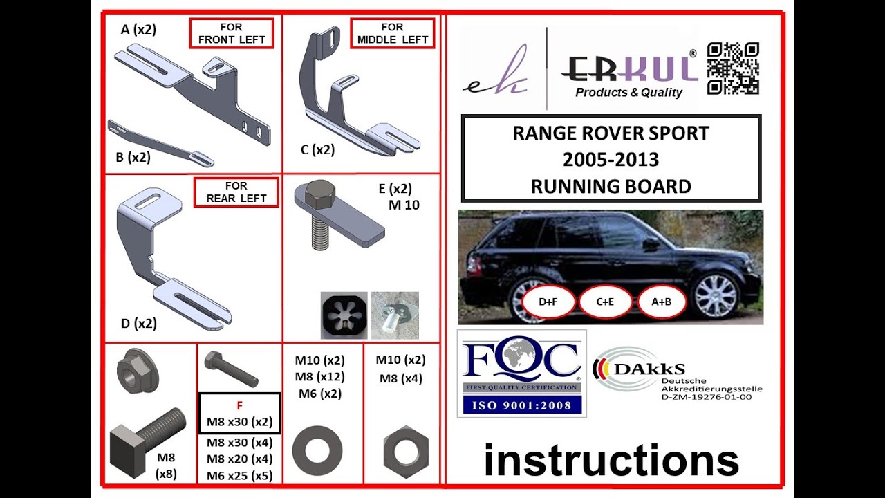 range rover sport 2005-2013 running boards installation / yan basamak ...