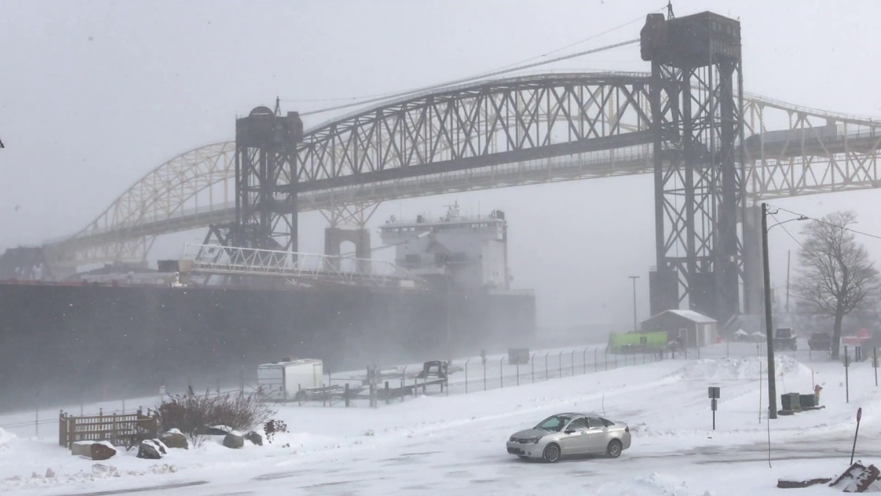 Great Lakes Freighter American Century in the Soo Lock Canal - YouTube