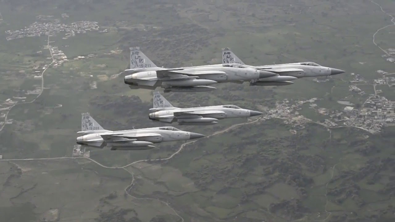 JF-17 of the PAF (Black Panthers) No 16 Squadron flying in a Finger ...