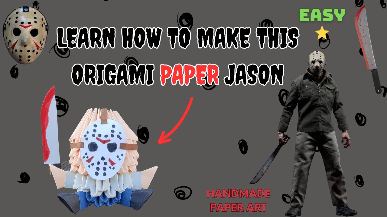 How to make Jason Voorhees Origami 3D paper figure. Easy Tutorial - YouTube
