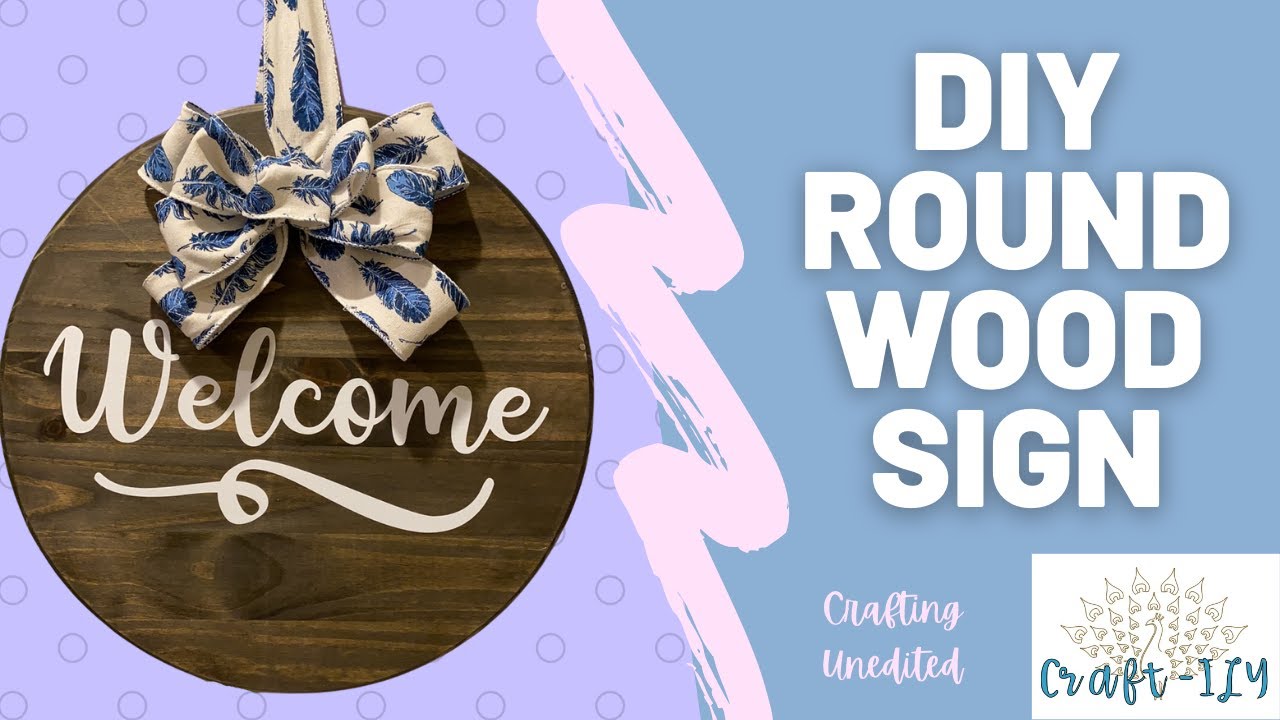 DIY Round Wood Sign Tutorial - YouTube