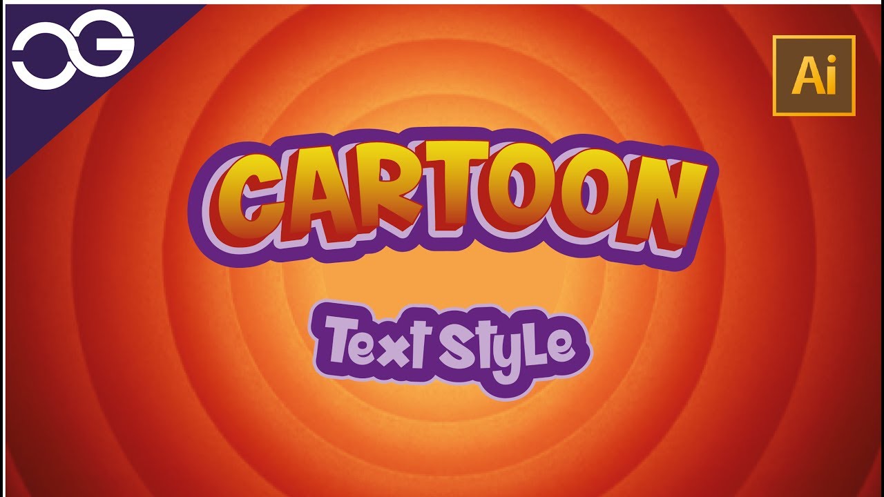 Graphic Design | Create Cartoon Text Style | Illustrator Tutorials ...