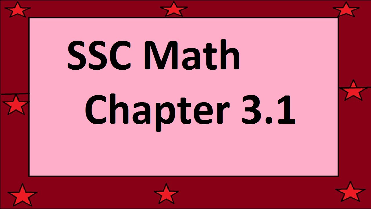 SSC Math Chapter 3 1 - YouTube