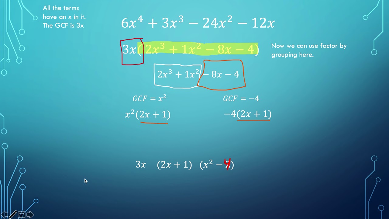 8 8 Factoring a Polynomial Completely Part 2 - YouTube