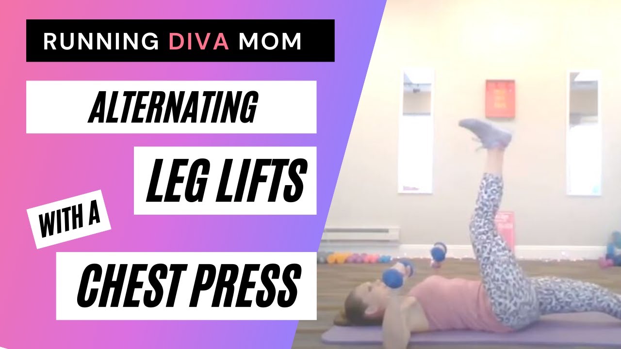 Alternating LEG LIFTS with CHEST PRESS | arm workout core workout abs ...