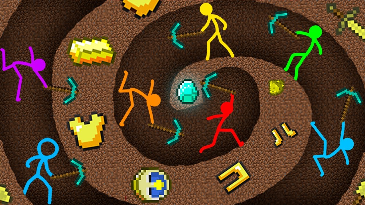 Stickman vs Minecraft Animation MINECRAFT TREASURES Stickman Survival ...