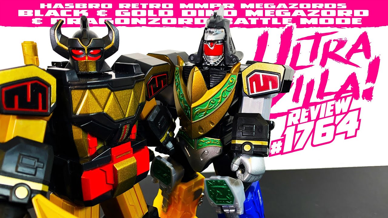 HASBRO RETRO MMPR BLACK & GOLD DINO MEGAZORD & DRAGONZORD BATTLE MODE ...