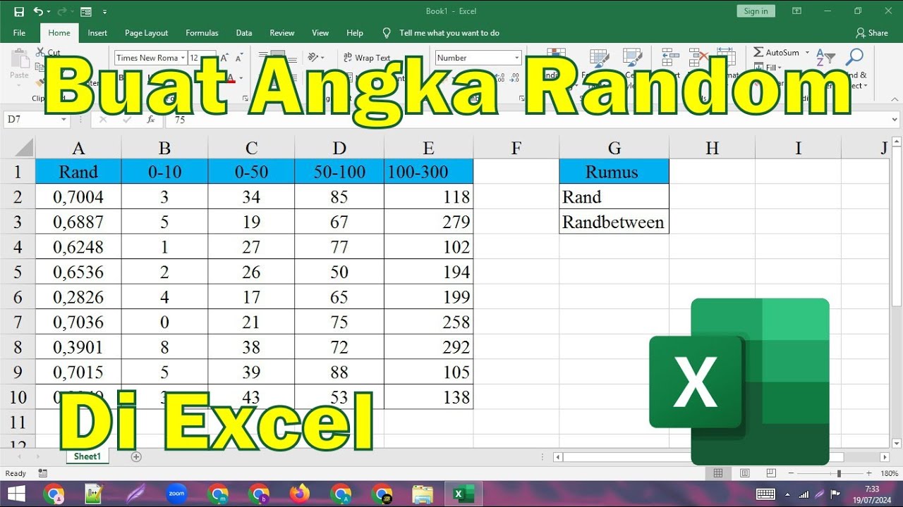 Cara Membuat Nilai Random di Excel - YouTube