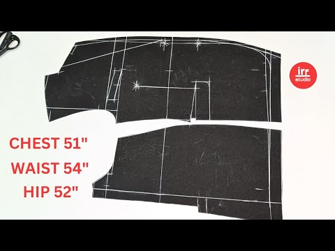Chest 51" Coat Cutting ️ | Single Breast 2 Button Coat Cutting | Notch ...