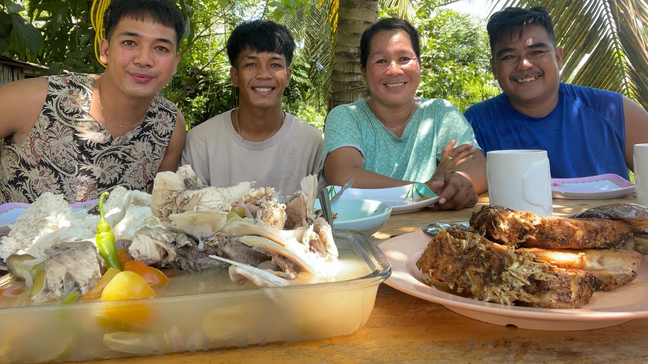 OUTDOOR MUKBANG SINIGANG NA ISDANG MALAKI MASSIVE FISH| BUHAY NAMIN SA ...