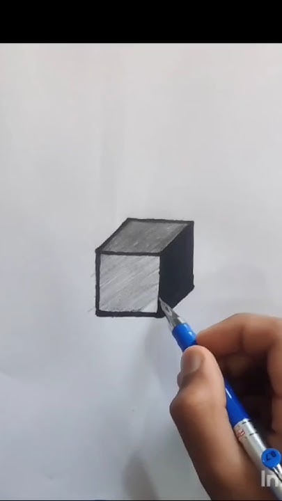 How to draw 3d cube 🤔 ️ | #shorts #drawing #3d #cube - YouTube