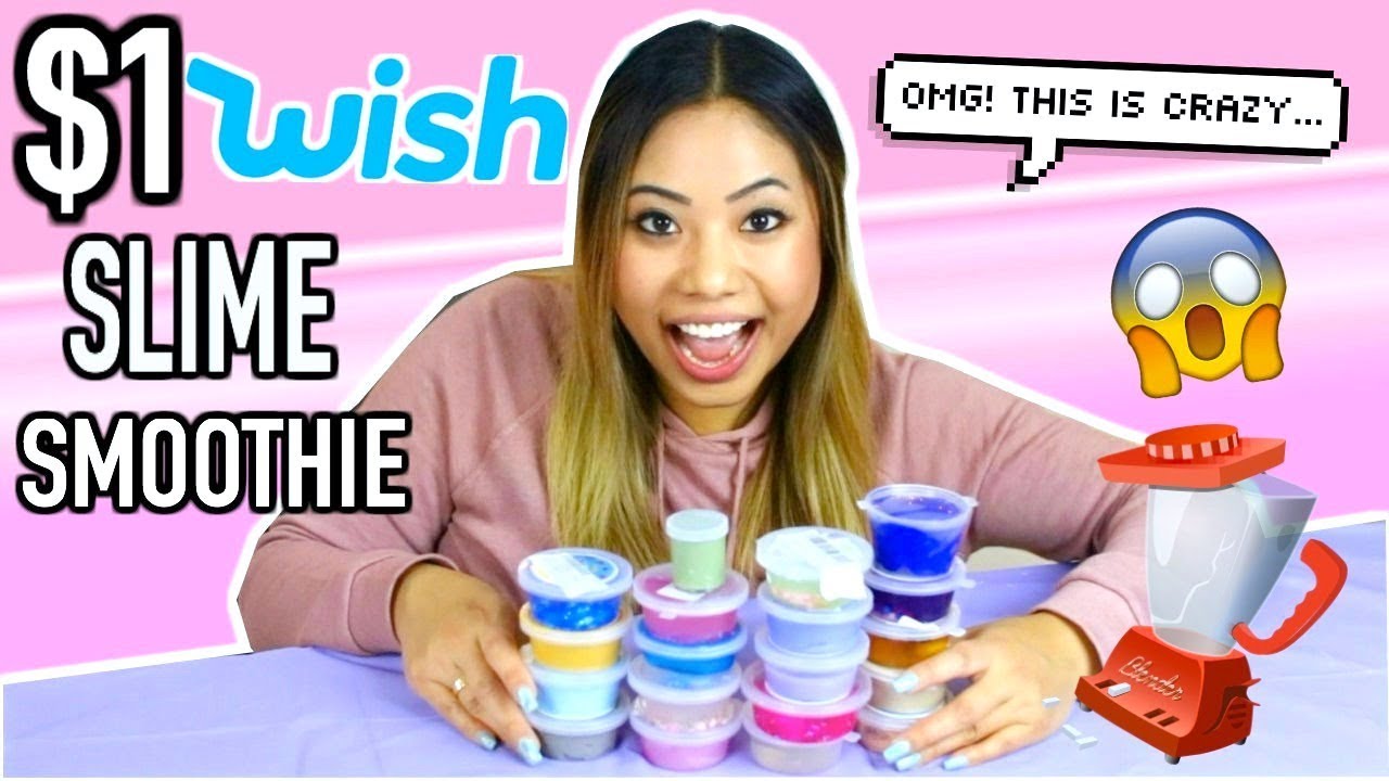 MIXING $1 WISH SLIMES! GIANT SLIME SMOOTHIE!! - YouTube