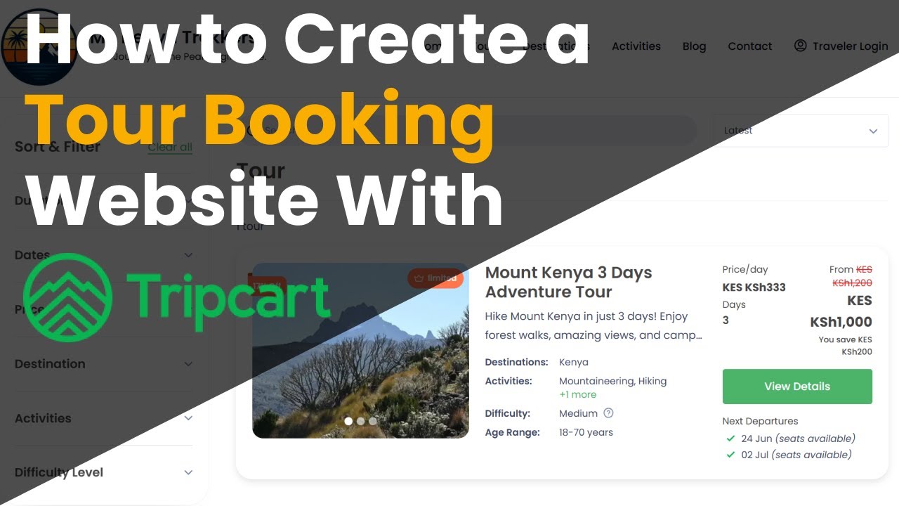 How to Make a Tour Booking Website using Tripcart | Multiday Tour ...