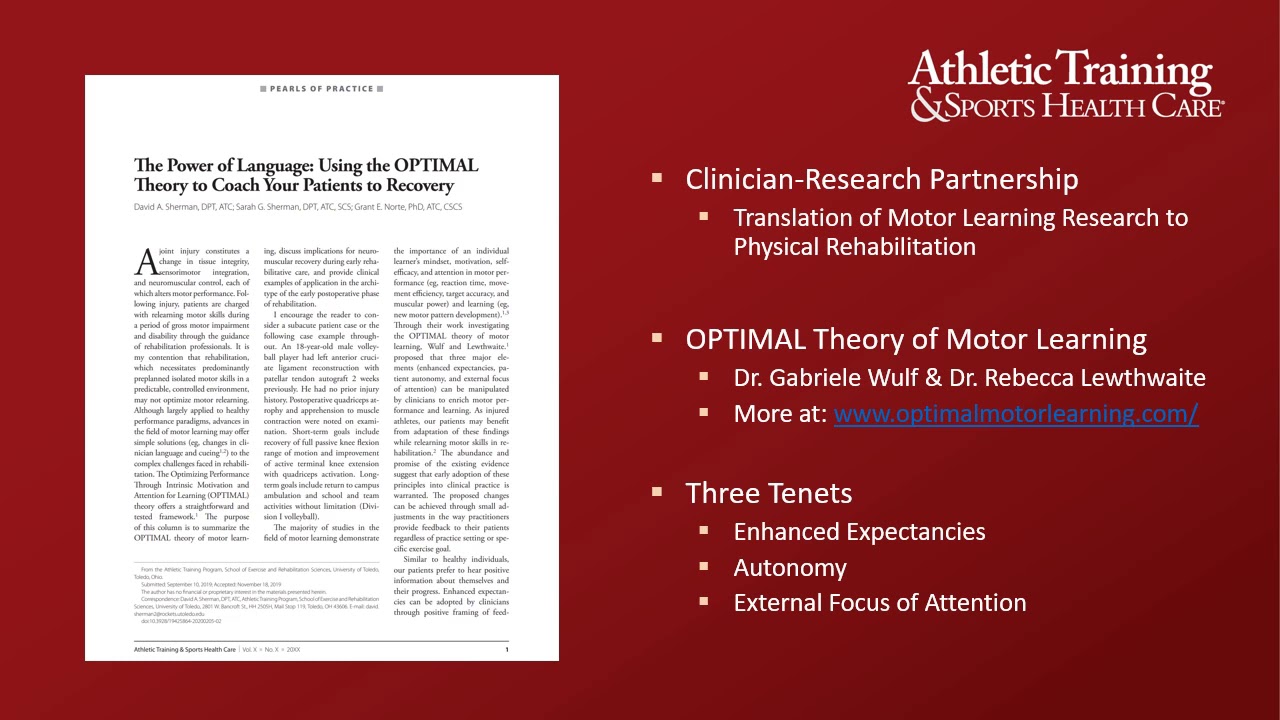 ATSHC Rehabilitation Issue – Sherman, Sherman, Norte Video Abstract ...