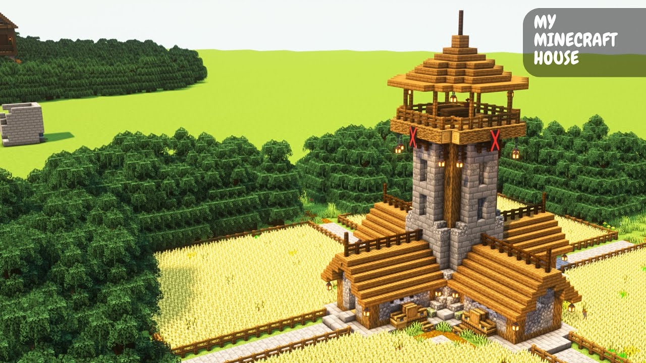 Minecraft | How to build a simple but beautiful watchtower - YouTube