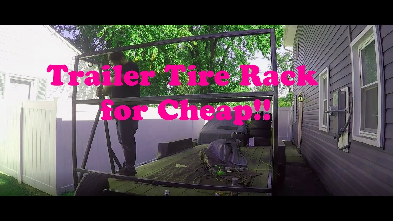 Drift Tire Rack for Open Deck Trailer - YouTube