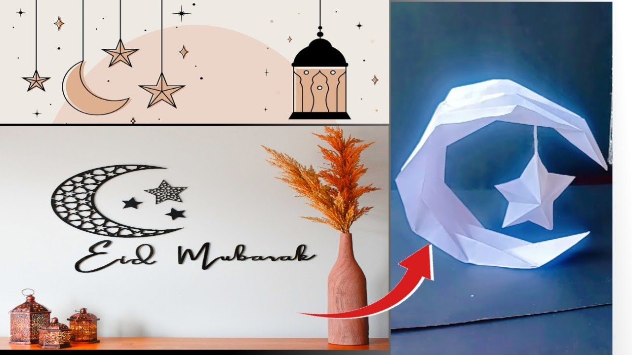 DIY Ramadan Moon And Star Decor 🌙 : Creative Paper Crafts for Your Home ...
