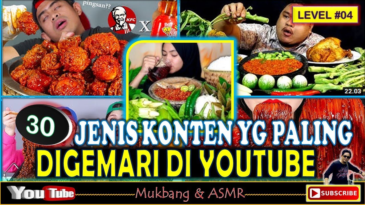 30 JENIS KONTEN YANG PALING DIGEMARI DI YOUTUBE | Level #4 (Konten Mukbang) - YouTube