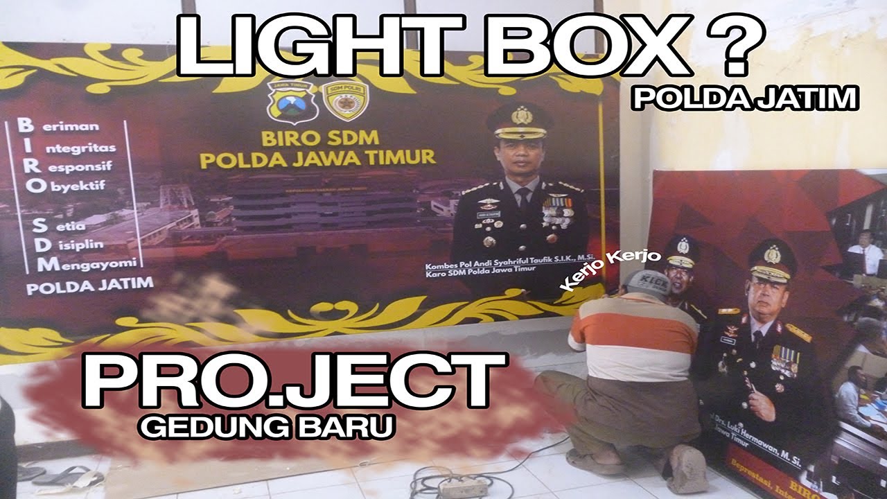 Project Neon Box di Gedung baru Polda Jawa Timur - YouTube