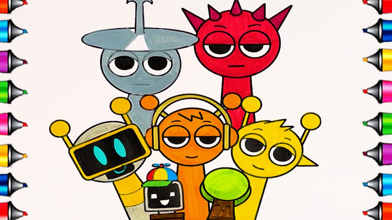 Sprunki In Height / Coloring Pages - YouTube