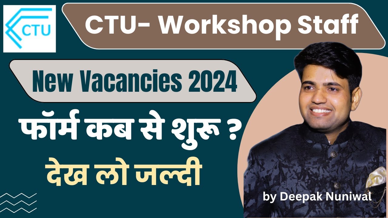 CTU- Chandigarh Workshop Staff New Vacancies 2024 | DR Education ...