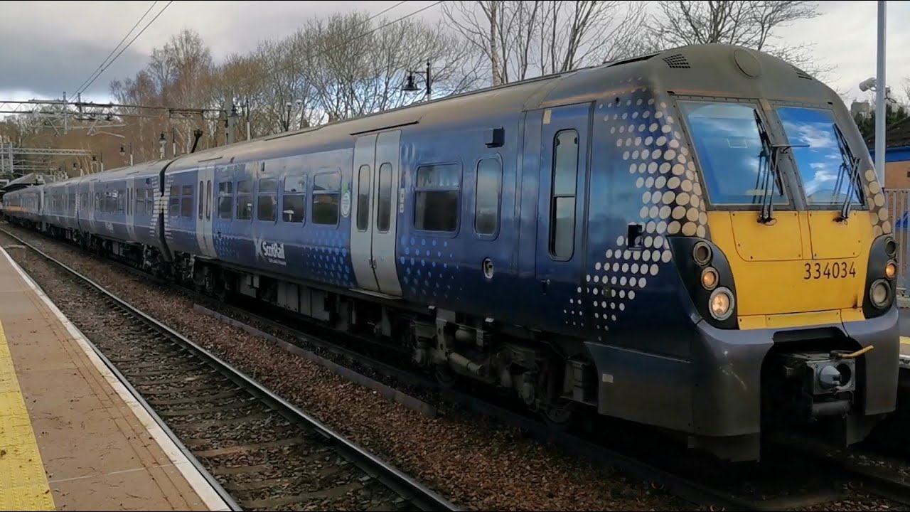 Pair of 3-Car ScotRail Class 334s EMUs 334034 & 334028 Depart Milngavie 24/2/23 - YouTube