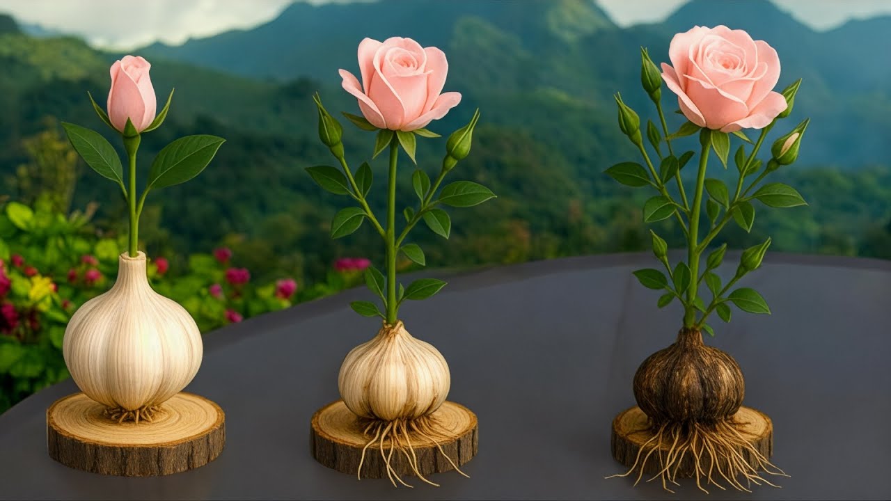 Using garlic as an ingredient to propagate roses is extremely simple ...
