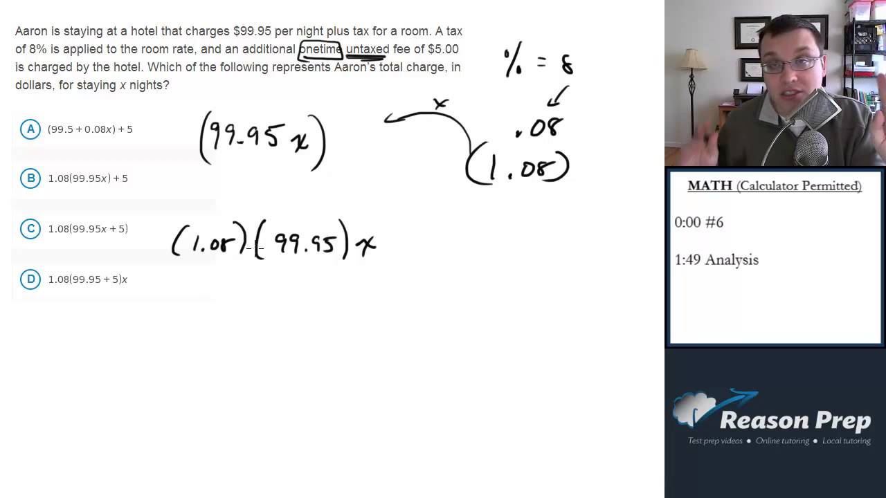 #6 - Translating Word Problem, New SAT Foundations - Math - YouTube