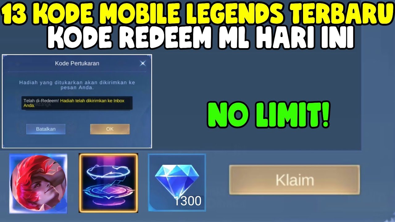 CEPAT AMBIL! 13 KODE REDEEM ML TERBARU KODE REDEEM MOBILE LEGENDS KODE ...