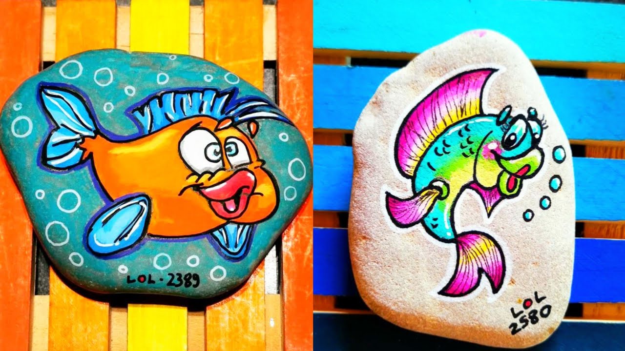 40 Fish painted rock and stone ideas - YouTube