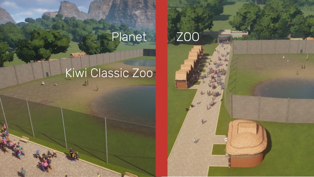 Kiwi Classic Zoo In Planet Zoo Main Street, Cheetahs, and Hippo Cage ...