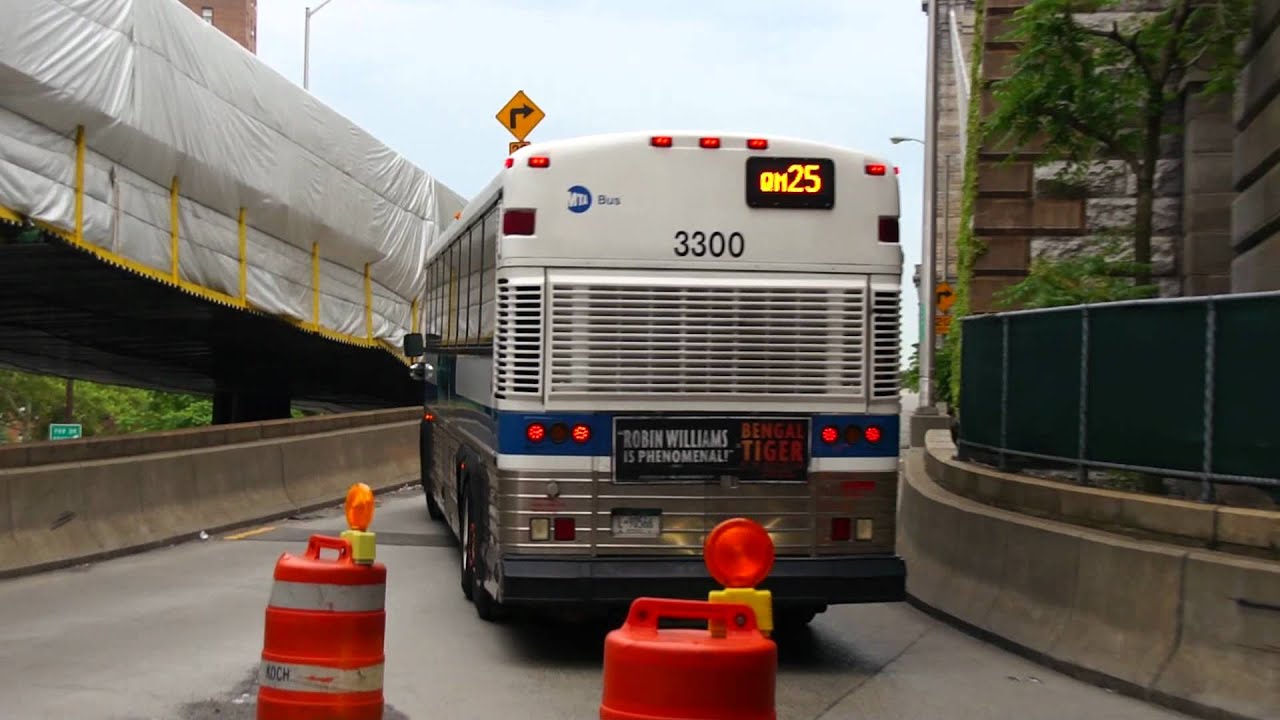 MTA Bus : MCI D4500CL 3300 On The QM25 Going Onto The F.D.R Drive - YouTube