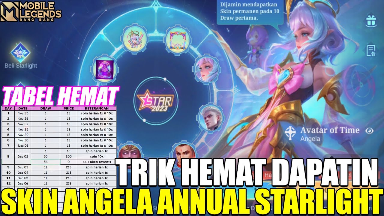 TRIK HEMAT BUAT DAPATIN SKIN ANGELA ANNUAL STARLIGHT 2023! - MOBILE ...