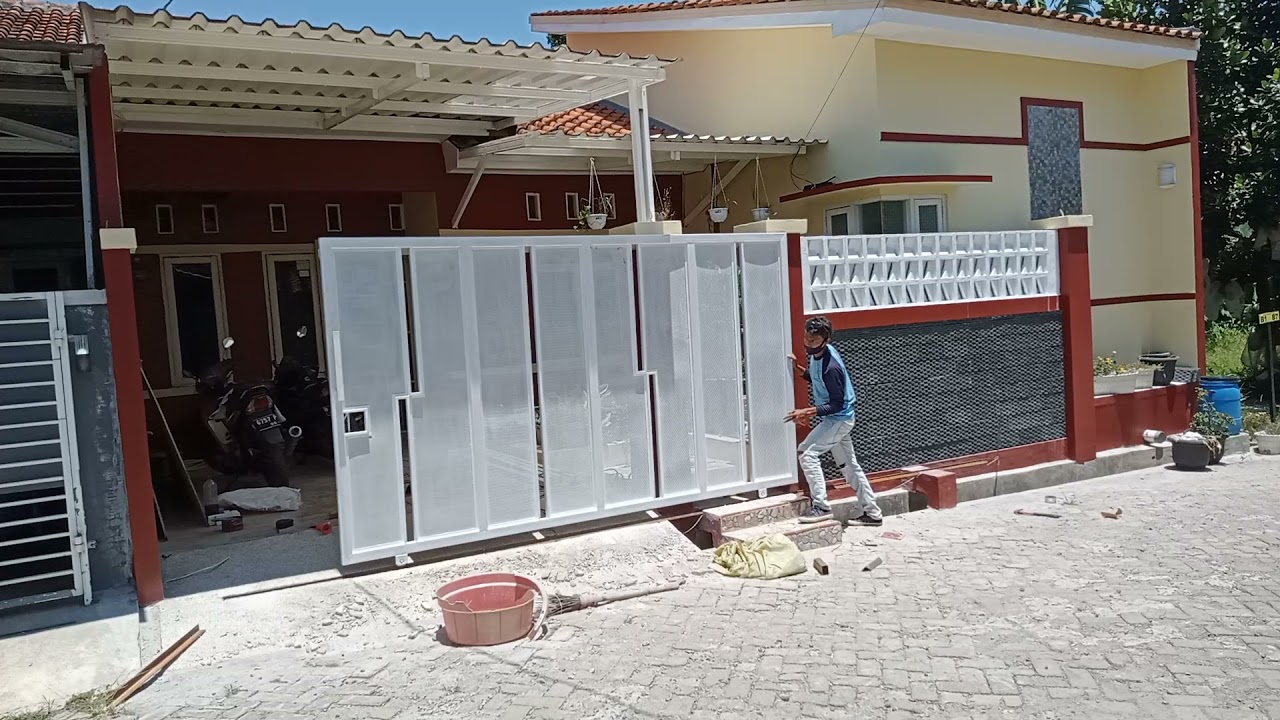pagar perforated lubang 3mm , Type sliding manual - YouTube
