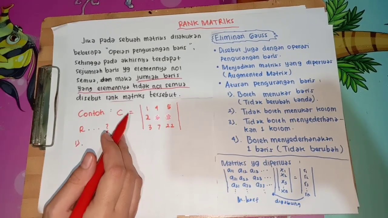 Cara Mudah Mencari RANK MATRIKS menggunakan ELIMINASI GAUSS serta ...