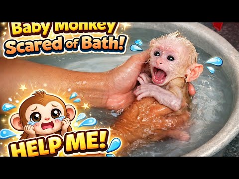 OMG! Baby Monkey’s Cute & Funny First Time Learning to Swim — Must Watch! 🐵💦
