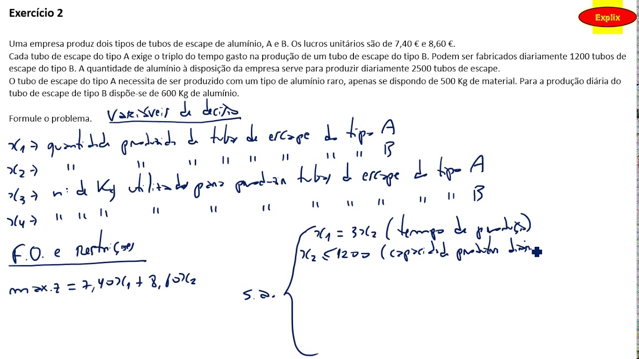 Exercício 2 - Formulação de Problemas de Programação Linear - YouTube