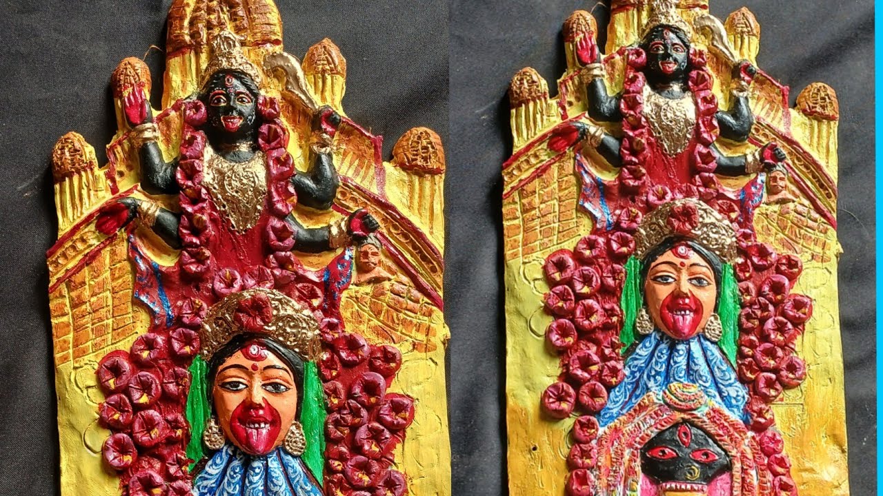 Kali Mata Painting | Mitti Ka Kali Ma Colour Painting | 3Type ...