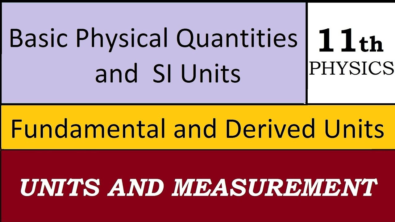 Fundamental and Derived Units | Units and Measurement (Part-2) | 11th ...