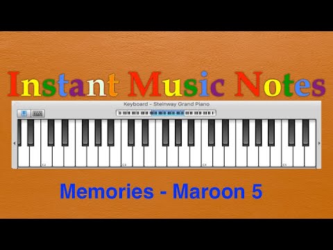 Memories Maroon 5 Easy Piano Notes Key Of C - YouTube