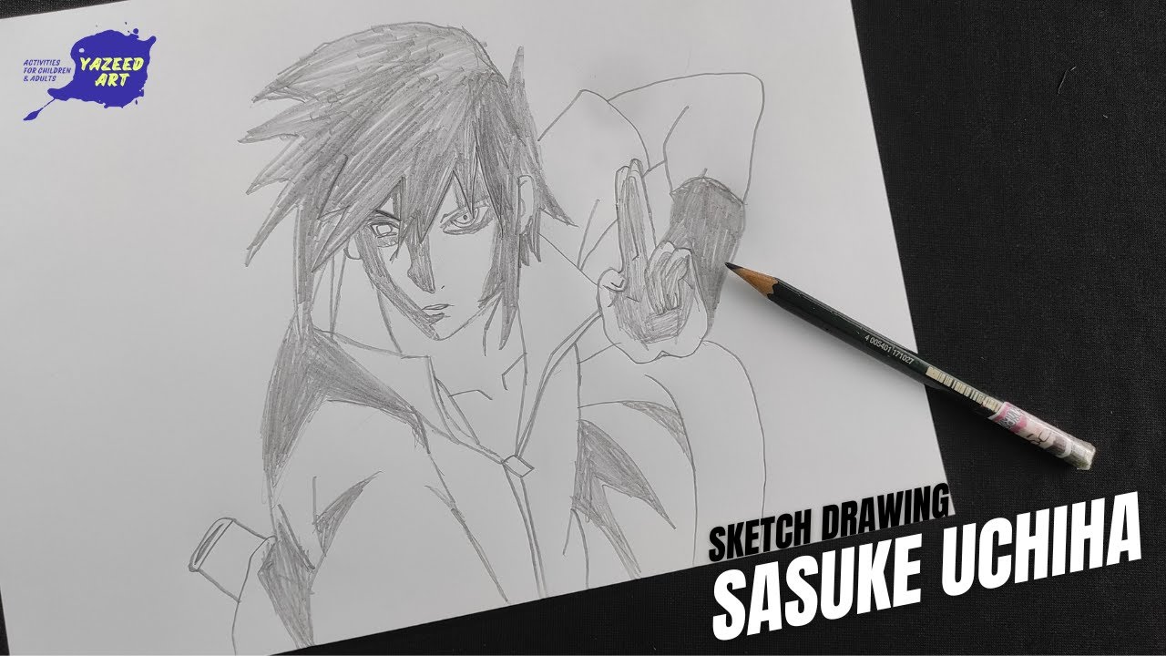 How to Draw Uchiha Sasuke, Easy Step by Step Drawing Tutorial for ...