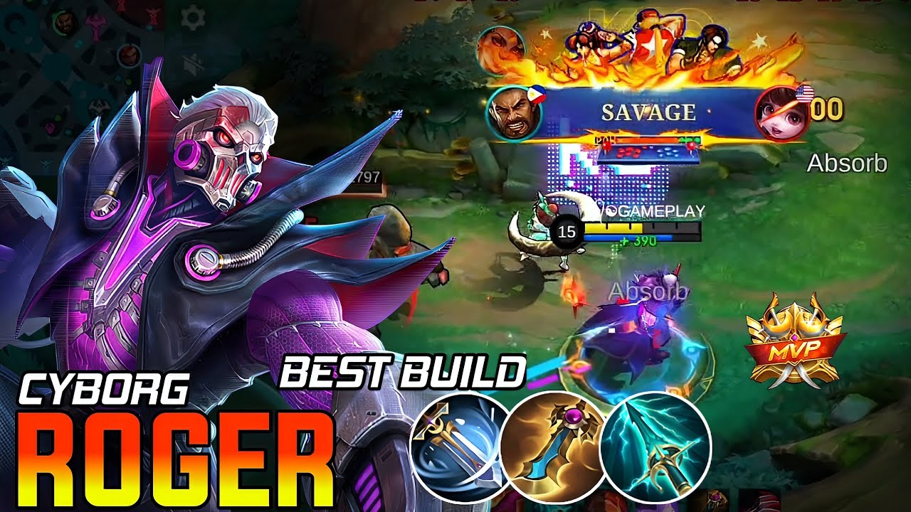 SAVAGE!!🔥 ROGER CYBORG WEREWOLF - BUILD TOP GLOBAL ROGER GAMEPLAY ...